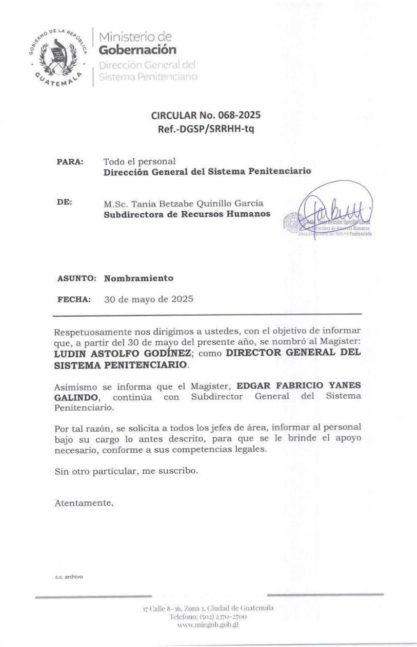 Ministro de Gobernación nombra a Ludin Astolfo Godínez como nuevo ...