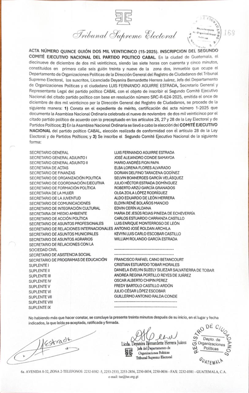 Luis Aguirre, Roberto Arzú y Julio Héctor Estrada son inscritos en CEN ...